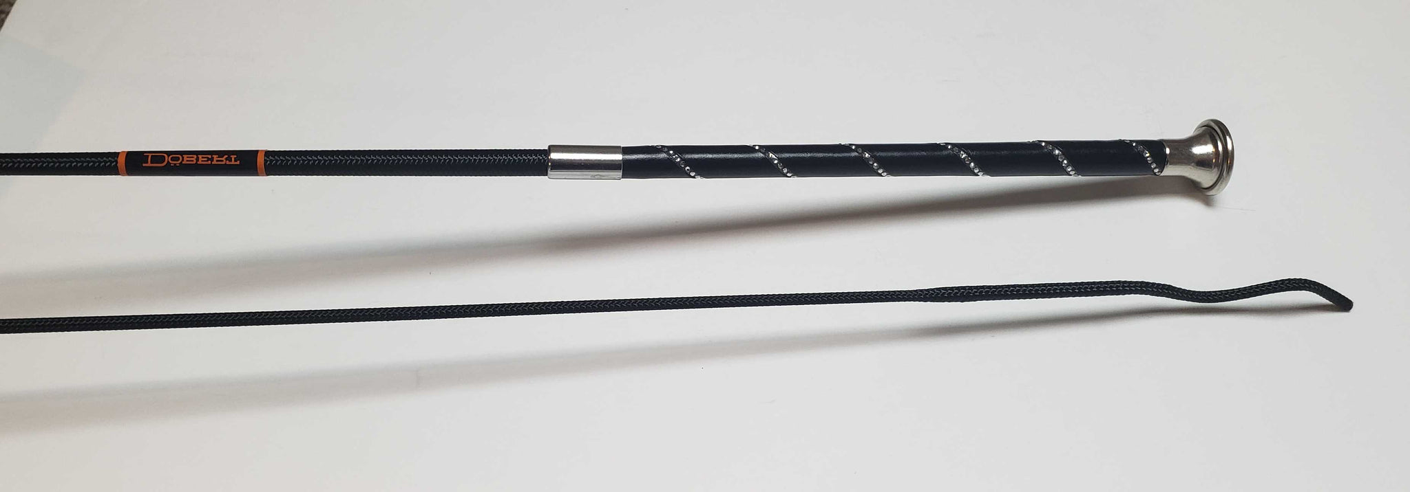 Dobert Dressage Whip- Leather Handle with Spiral Crystals